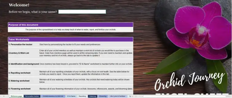 Free Excel Spreadsheet Orchid Tracker — Orchideria